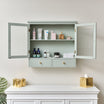 Sage Green Wooden Wall Shelf Unit with Drawers – Windsor Browne