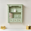Sage Green Wooden Wall Shelf Unit with Drawers – Windsor Browne