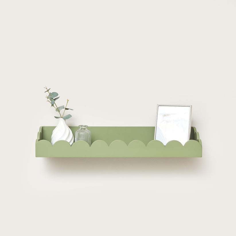 Green Scalloped Wall Storage Shelf - 61cm – Windsor Browne