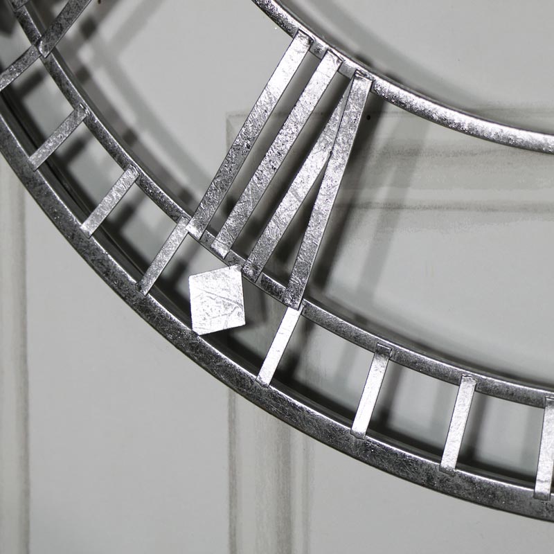 Extra Large Silver Skeleton Wall Clock – Windsor Browne