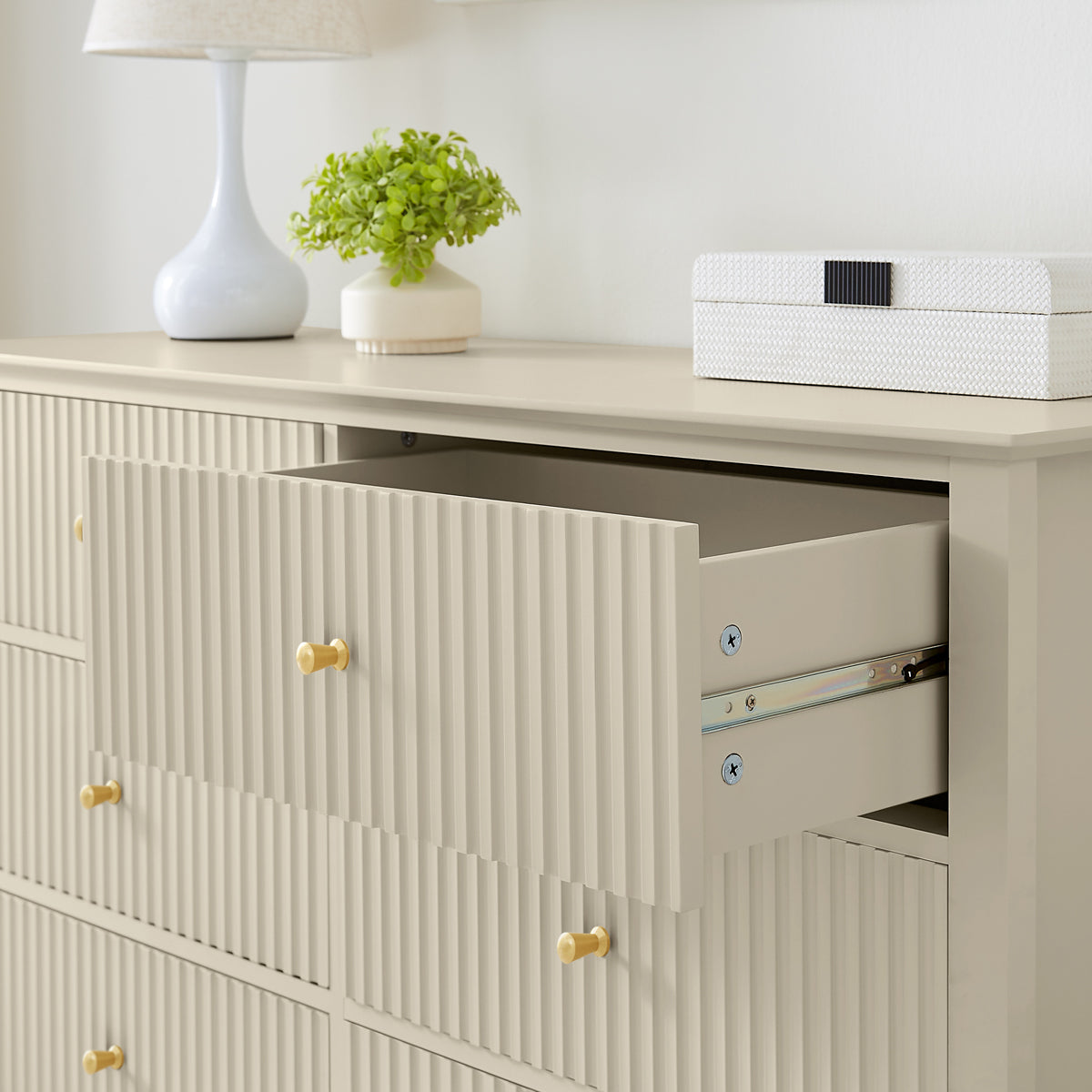 Large 6 Drawer Chest of Drawers - Hales Taupe Range – Windsor Browne