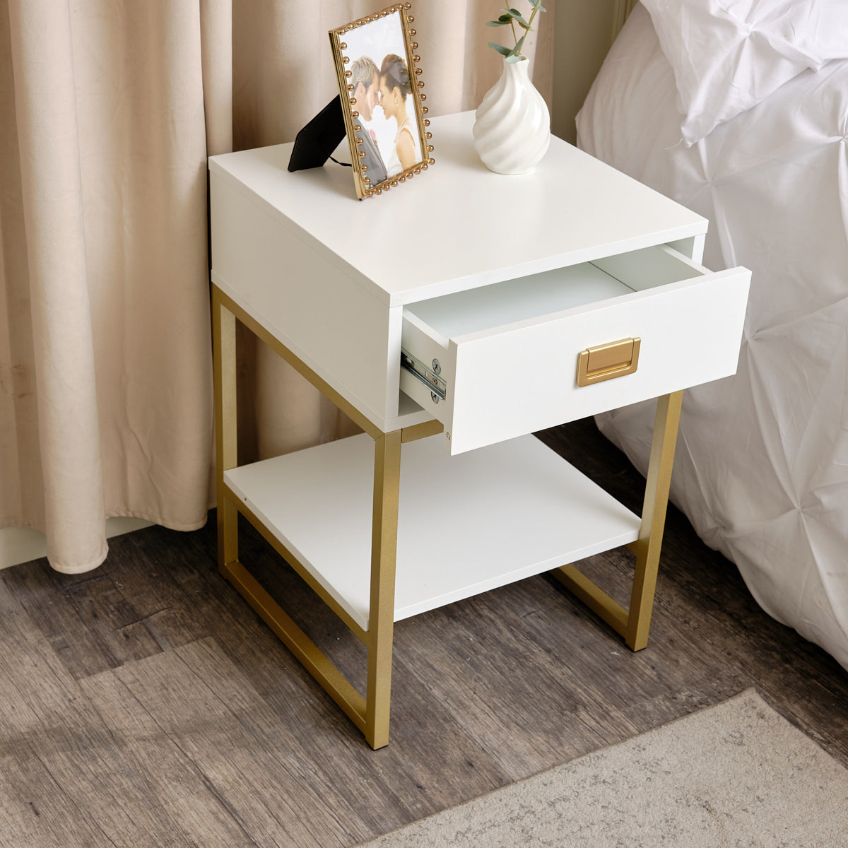 White one drawer bedside table store