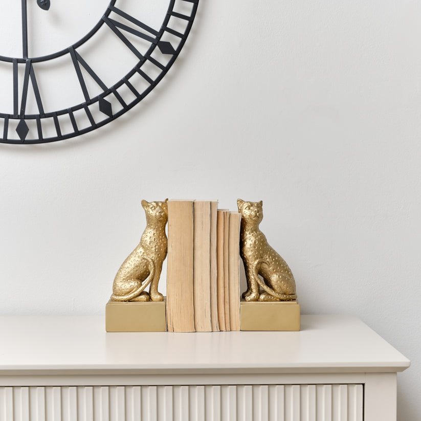 Gold Sitting Leopard Bookends - 20cm – Windsor Browne