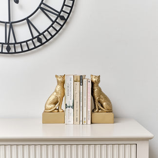 Gold Sitting Leopard Bookends - 20cm – Windsor Browne