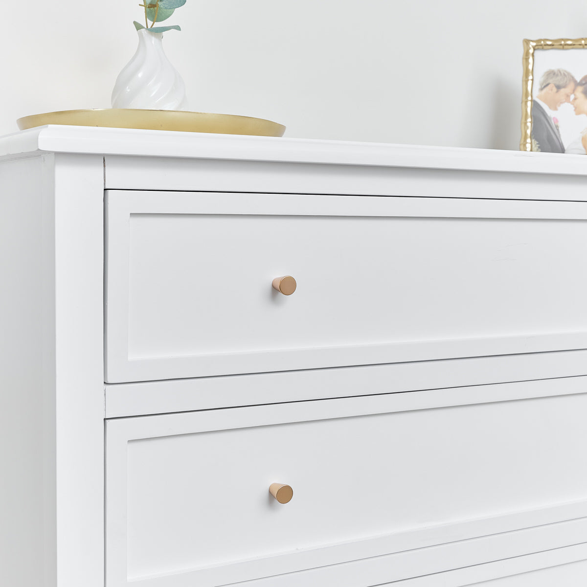 Large Scalloped 3 Drawer Chest of Drawers - Staunton White Range ...