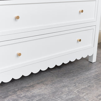 Large Scalloped 3 Drawer Chest of Drawers - Staunton White Range ...