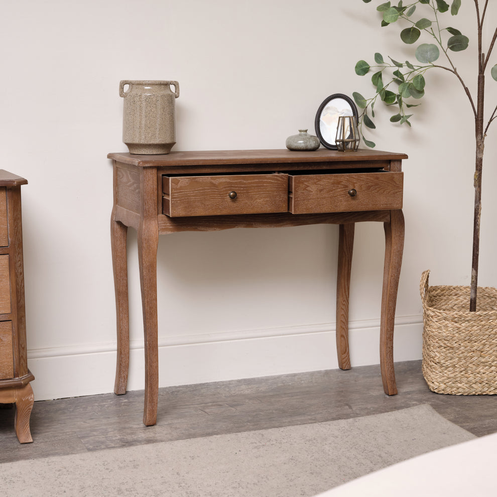 Dark Wood 2 Drawer Dressing Table - Ashwell Range – Windsor Browne